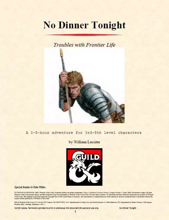 No Dinner Tonight - Dungeon Masters Guild | DriveThruRPG