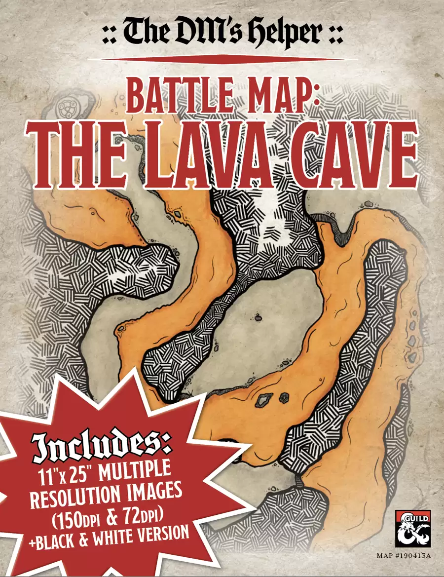 DMs Helper - Battle Map: The Lava Cave - #190413A - Dungeon Masters ...