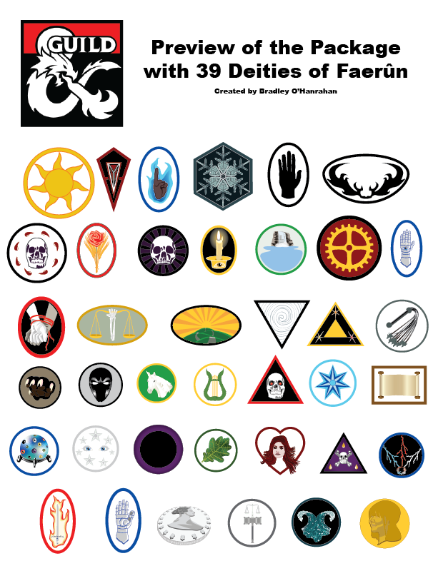 art 005 - Symbols for Deities of Faerun : 39 Faerûnian Deity icons ...