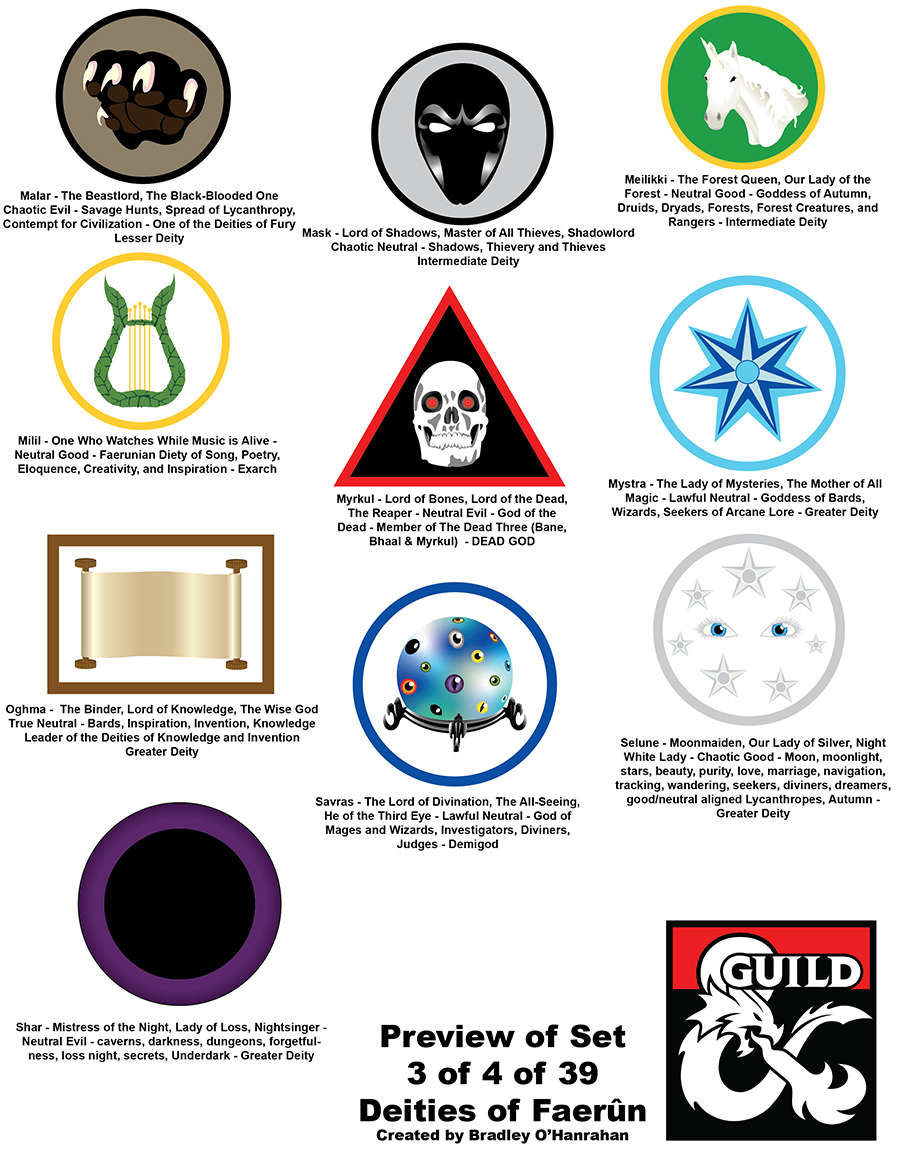 art 008 - Symbols for Deities of Faerun : 10 deity icons - Dungeon ...