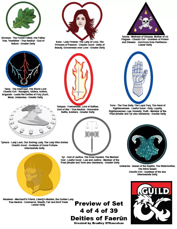 art 009 - Symbols for Deities of Faerun : 10 deity icons - Dungeon ...
