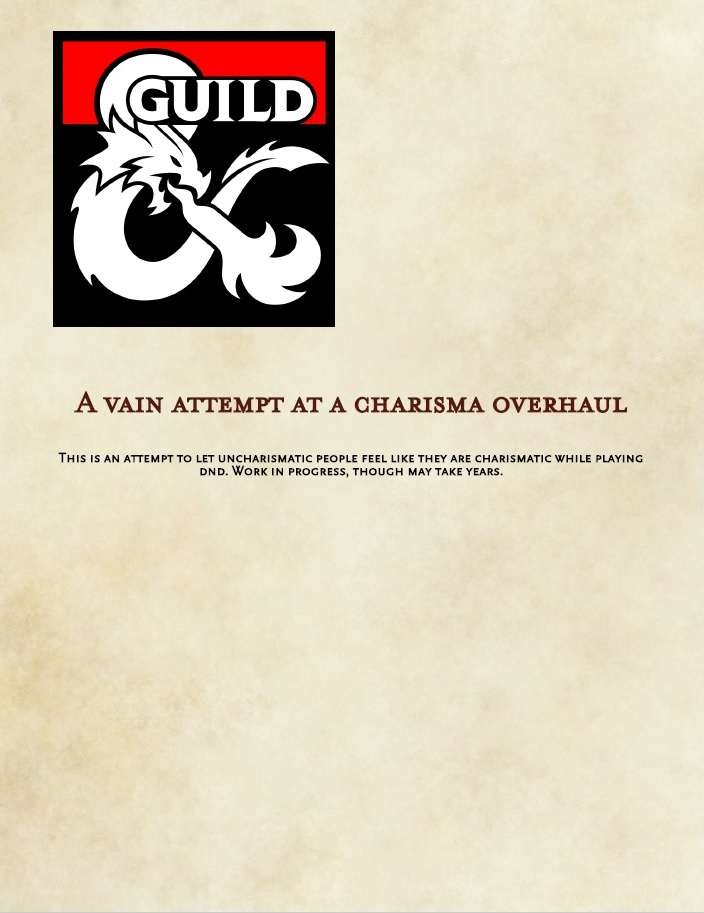 Vain Attempt of Charisma Overhaul - Dungeon Masters Guild | DriveThruRPG