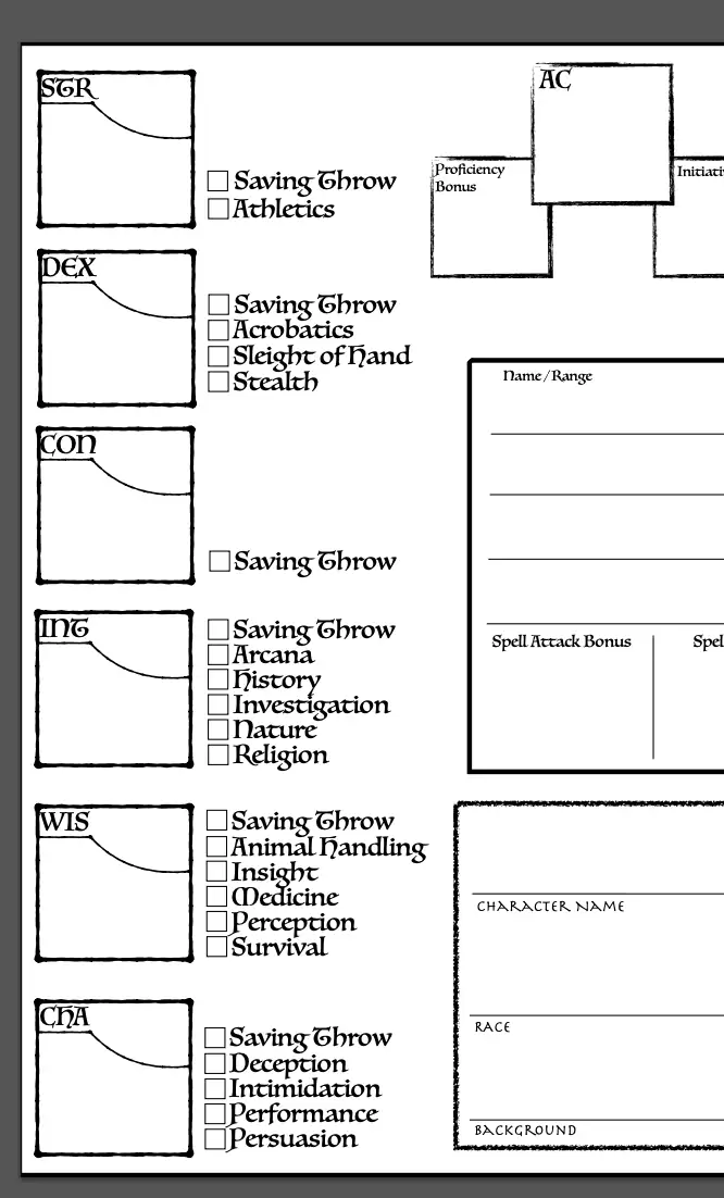 Mini Character Sheet & Trackers [3"x5"] (5e) - Dungeon Masters Guild ...