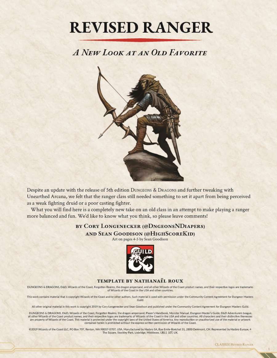 5e Revised Ranger - Dungeon Masters Guild | DriveThruRPG