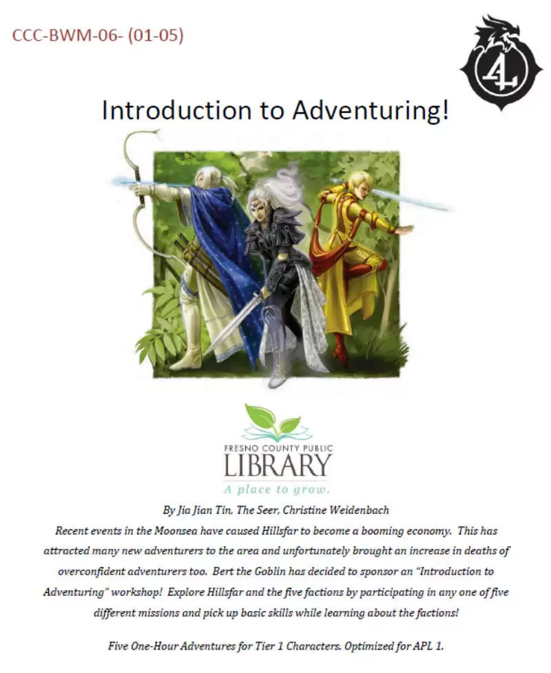 CCC-BWM-06 Introduction to Adventuring - Dungeon Masters Guild ...