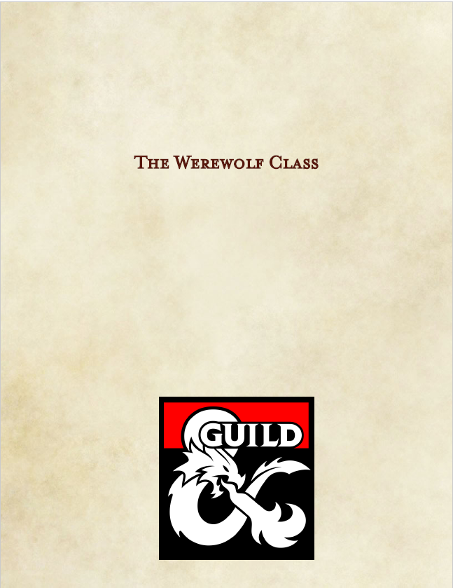 The Werewolf Class - Dungeon Masters Guild | DriveThruRPG