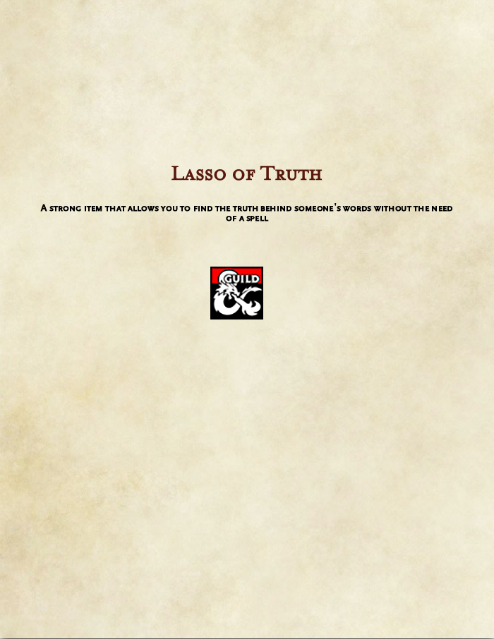 Item-Lasso of Truth - Dungeon Masters Guild | DriveThruRPG