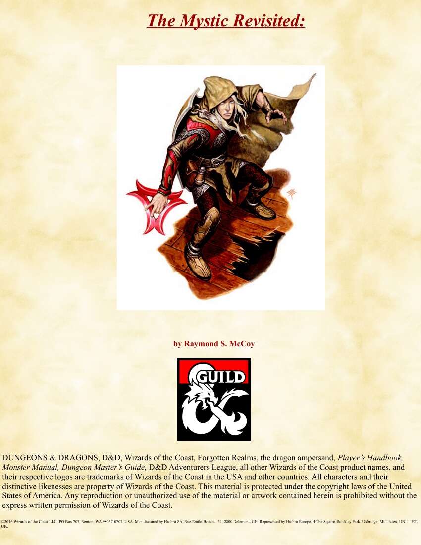 Mystic Revisited - Dungeon Masters Guild | DriveThruRPG