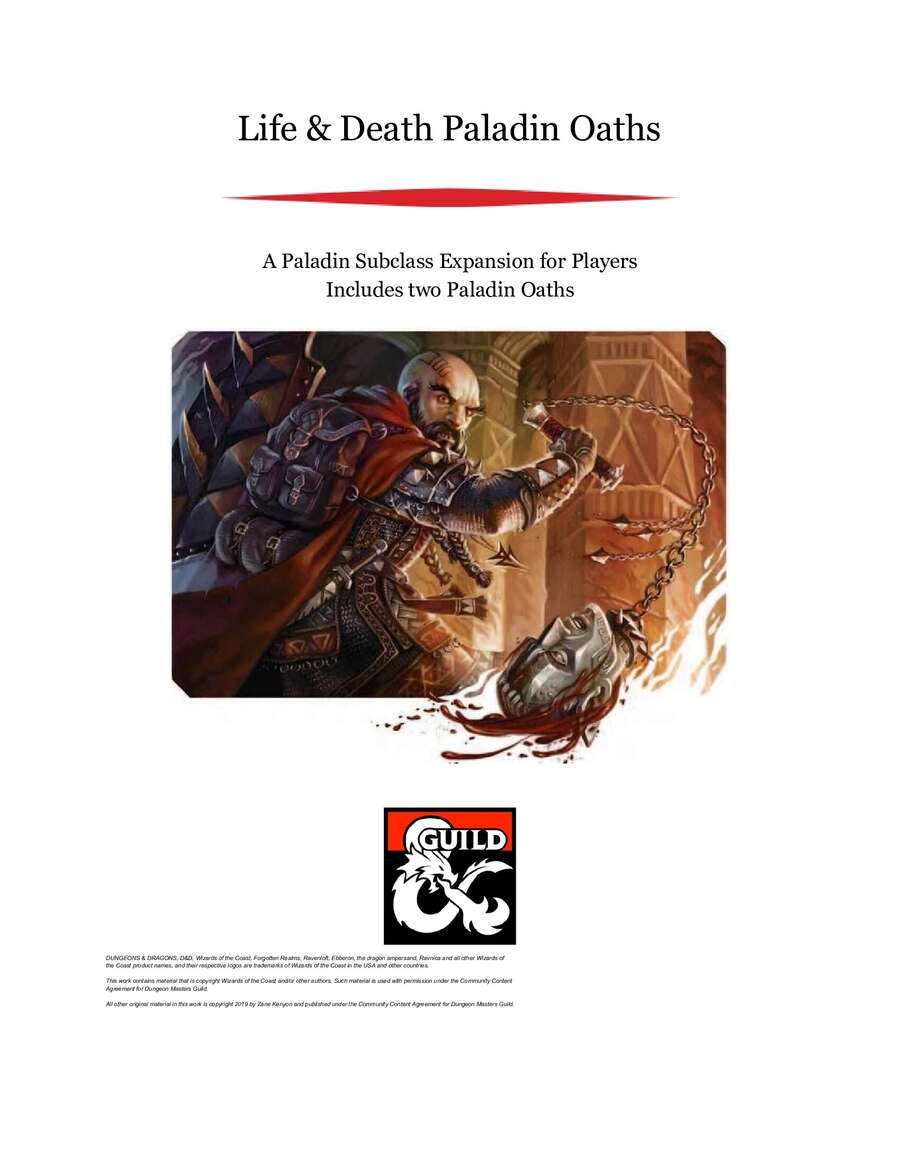 Life & Death Paladin Oaths - Dungeon Masters Guild | DriveThruRPG