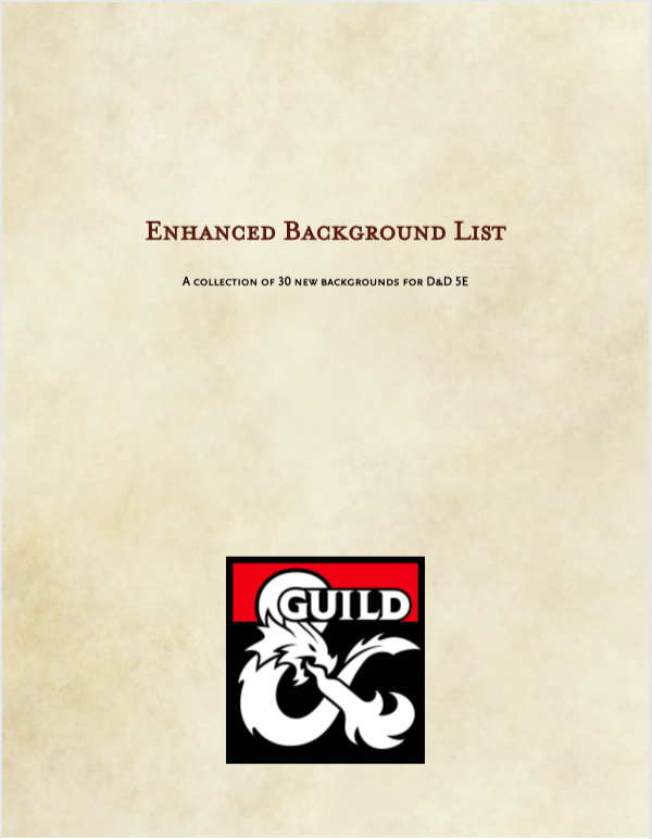 Enhanced Background List - Dungeon Masters Guild | DriveThruRPG
