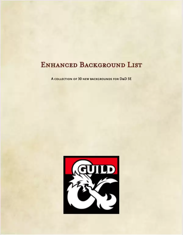 Enhanced Background List - Dungeon Masters Guild | DriveThruRPG