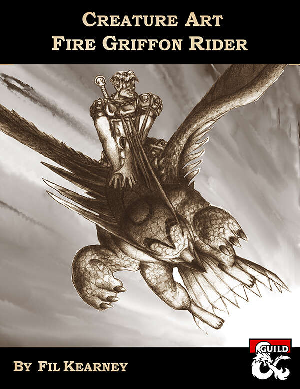 Creature Art Fire Griffon Rider - Dungeon Masters Guild | DriveThruRPG