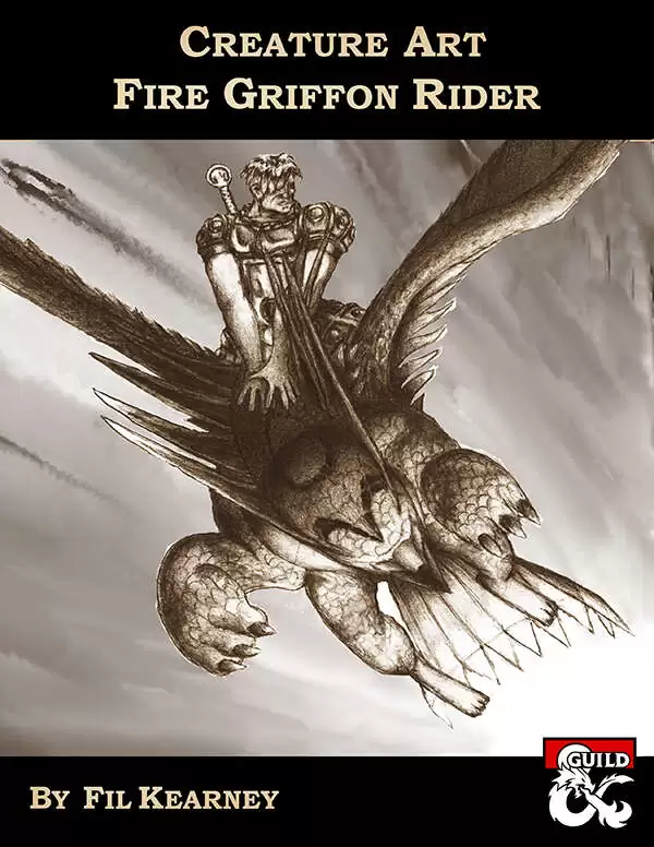 Creature Art Fire Griffon Rider - Dungeon Masters Guild | DriveThruRPG