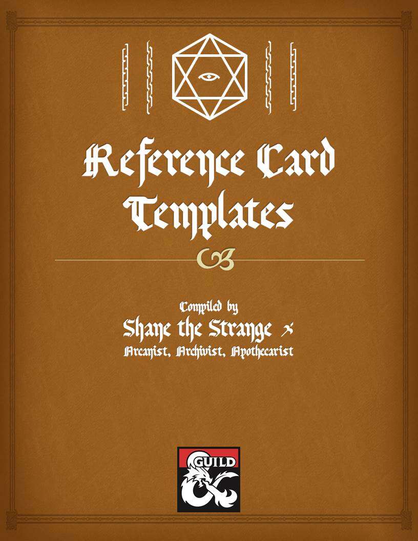 Reference Card Templates: Archival and Recipe Cards - Dungeon Masters ...