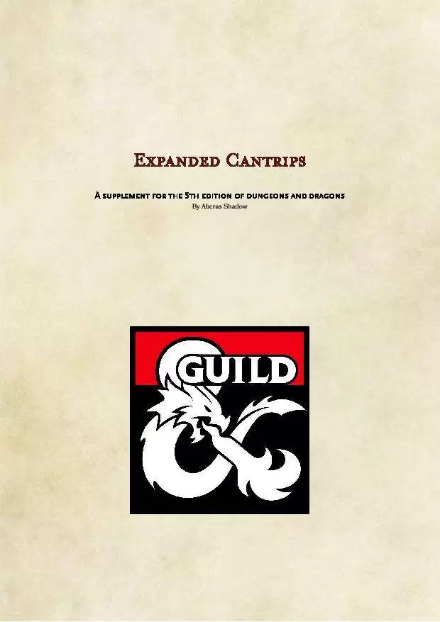 Expanded Cantrips - Dungeon Masters Guild | DriveThruRPG