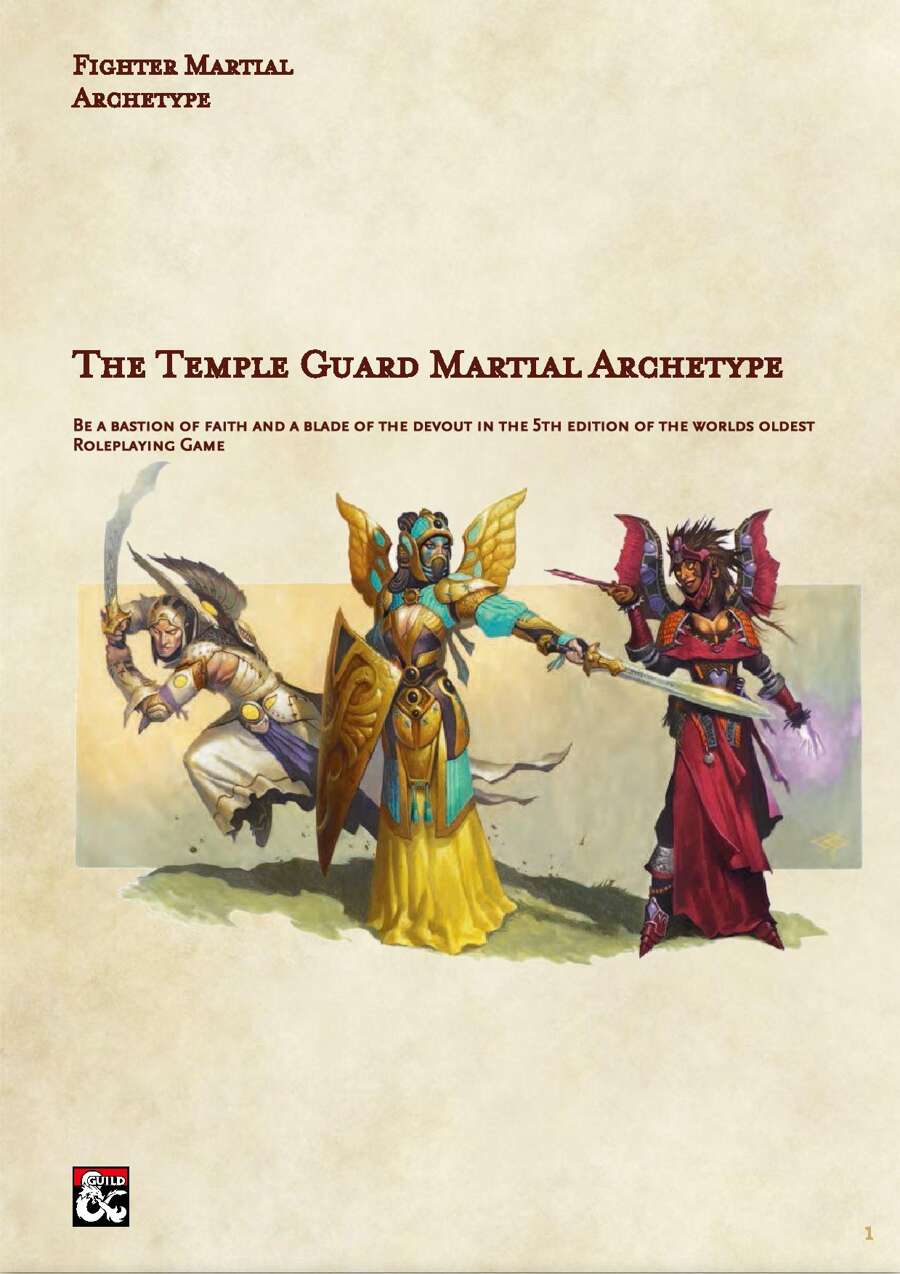 The Temple Guard: A Fighters Martial Archetype - Dungeon Masters Guild ...