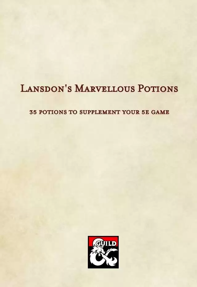 Lansdon's Marvellous Potions - Dungeon Masters Guild | DriveThruRPG