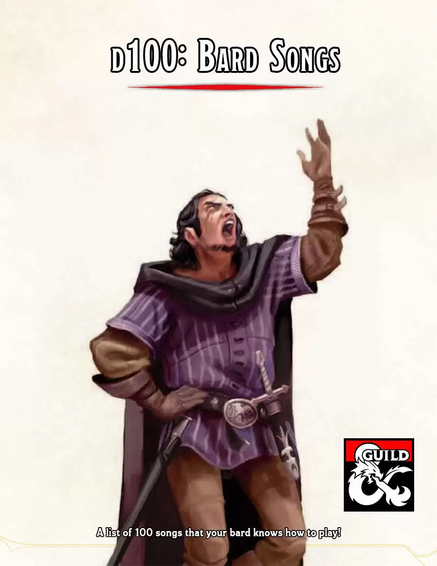 100 Bard Songs - Dungeon Masters Guild | DriveThruRPG