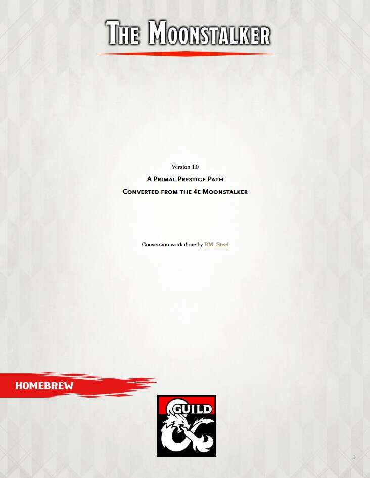 Prestige Path: Moonstalker - Dungeon Masters Guild | DriveThruRPG