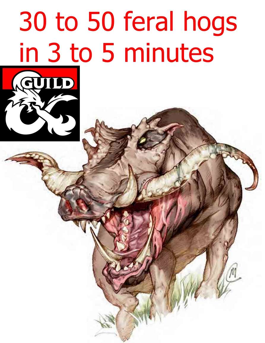 30 to 50 feral hogs in 3 to 5 minutes - Dungeon Masters Guild ...