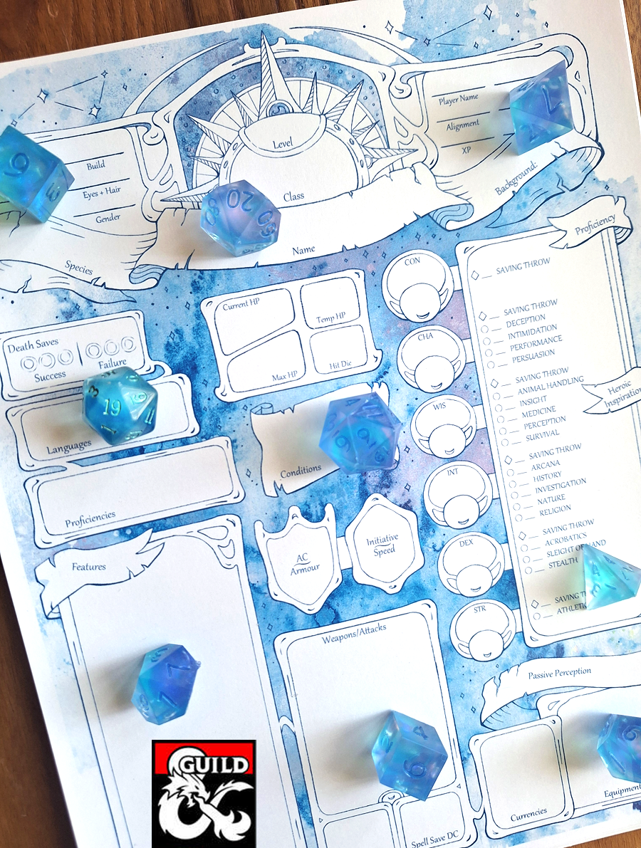 Starlit Character Sheets Set - Dungeon Masters Guild | DriveThruRPG