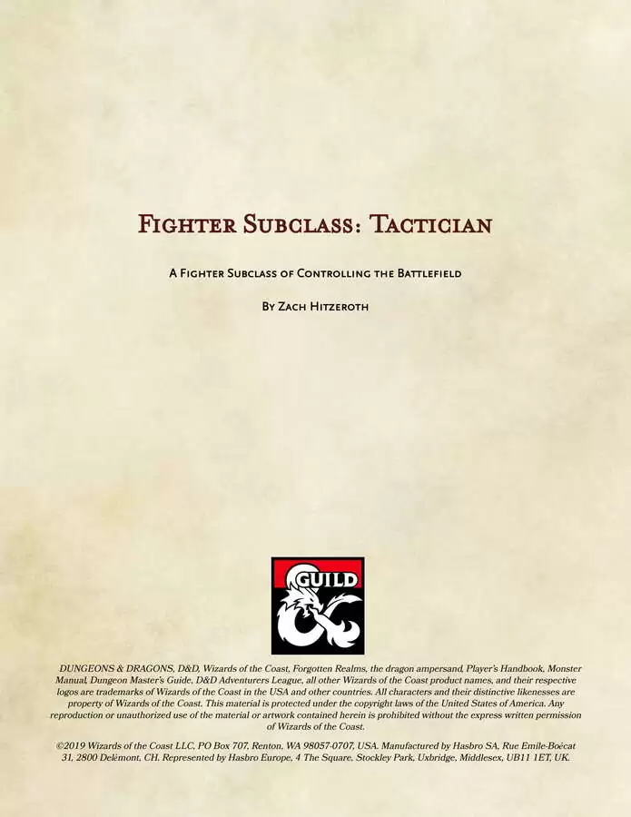 Fighter Subclass: Tactician - Dungeon Masters Guild | DriveThruRPG