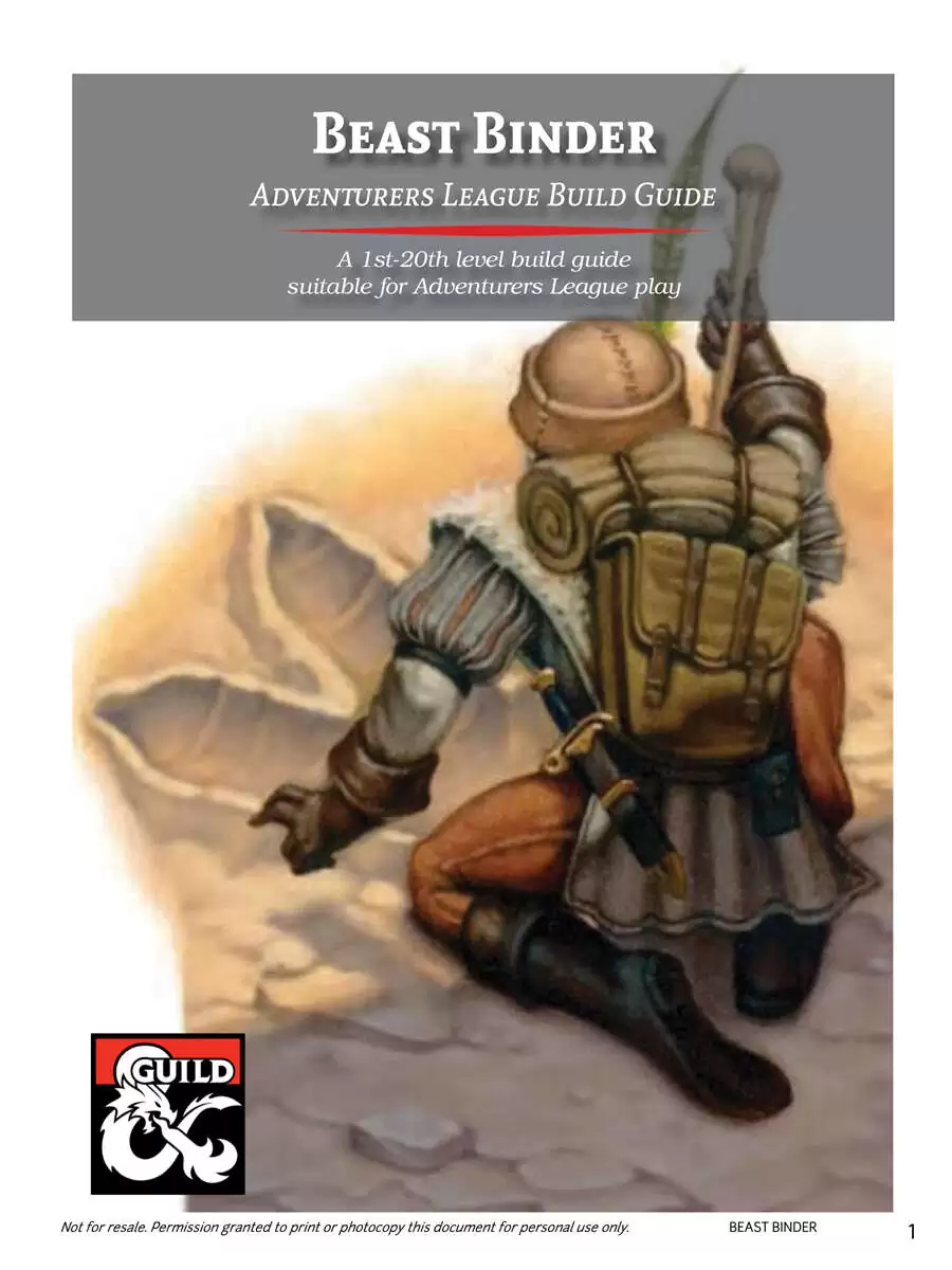 Beast Binder Character Build Guide - Dungeon Masters Guild | DriveThruRPG