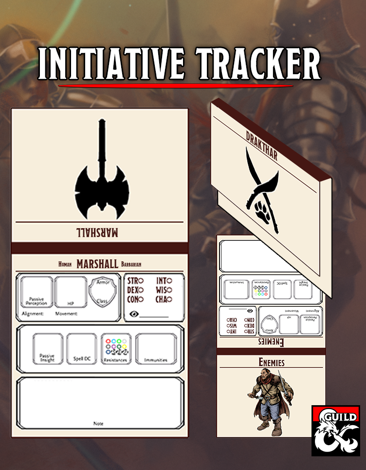 Initiative Tracker Datasheets - Dungeon Masters Guild | DriveThruRPG