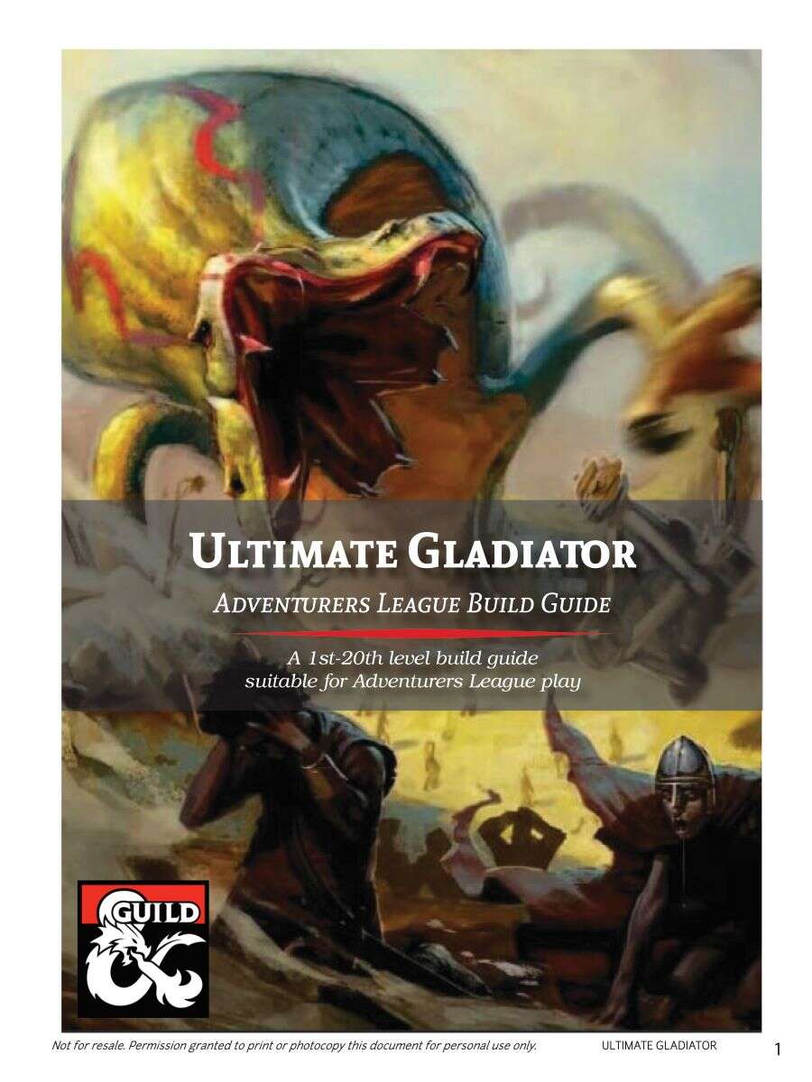 Ultimate Gladiator Character Build Guide - Dungeon Masters Guild ...