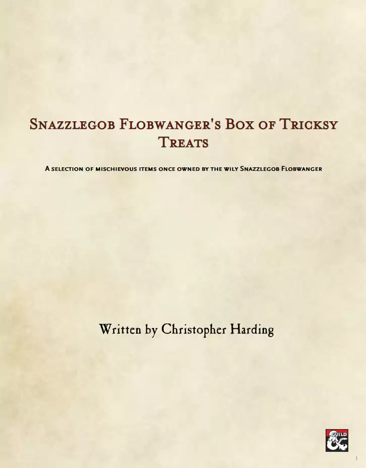 Snazzlegob Flobwanger's Box of Tricksy Treats - Dungeon Masters Guild ...
