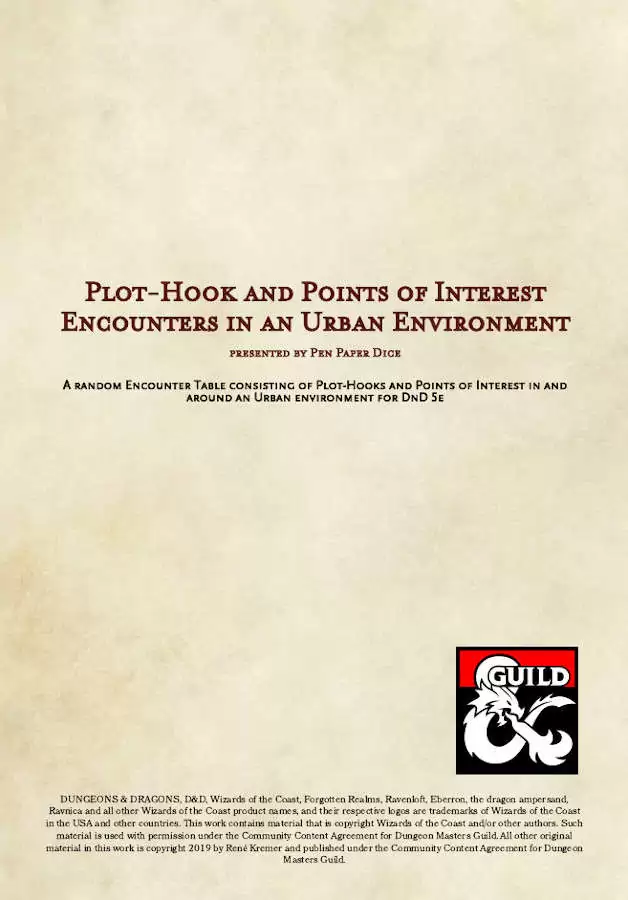 Plot-Hook and Points of Interest Encounters in an Urban Environment ...