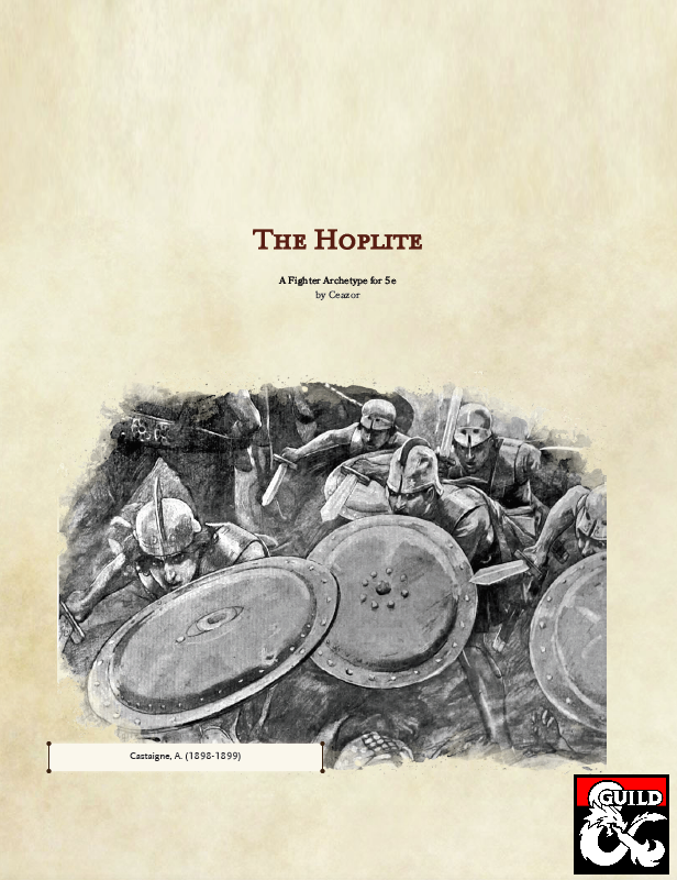 The Hoplite- A Fighter Archetype for 5e (PDF ONLY) - Dungeon Masters ...
