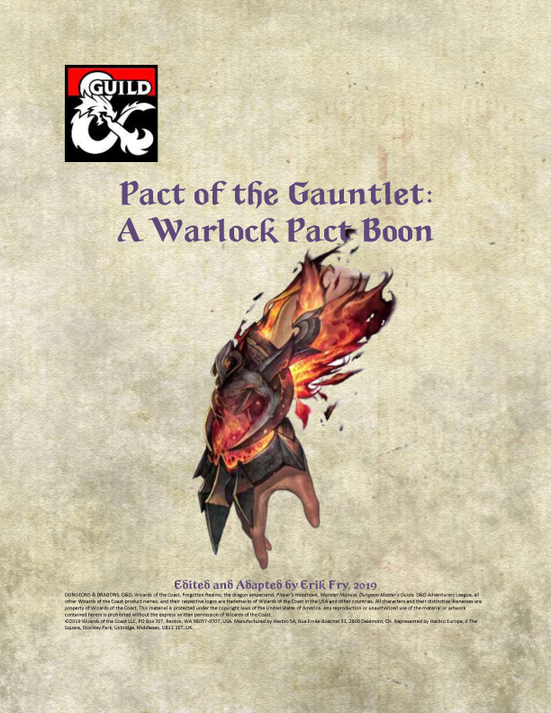 Pact of the Gauntlet - A Warlock Pact Boon - Dungeon Masters Guild ... Pact of the Gauntlet - A Warlock Pact Boon - Dungeon Masters Guild ...