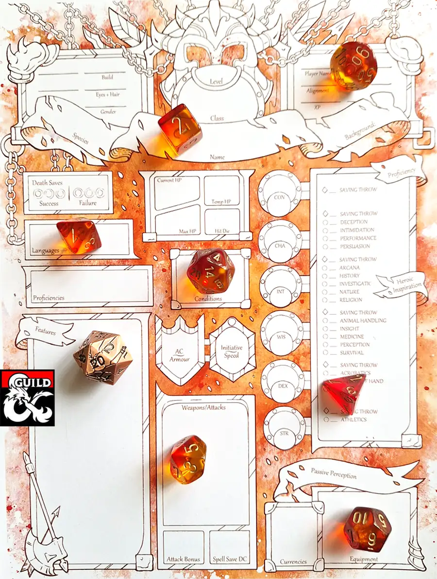 Fireforged Character Sheets Set - Dungeon Masters Guild | DriveThruRPG