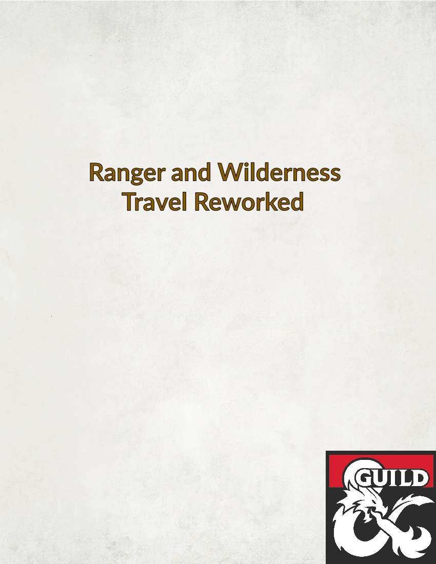 Ranger and Wilderness Travel Reworked - Dungeon Masters Guild | DriveThruRPG