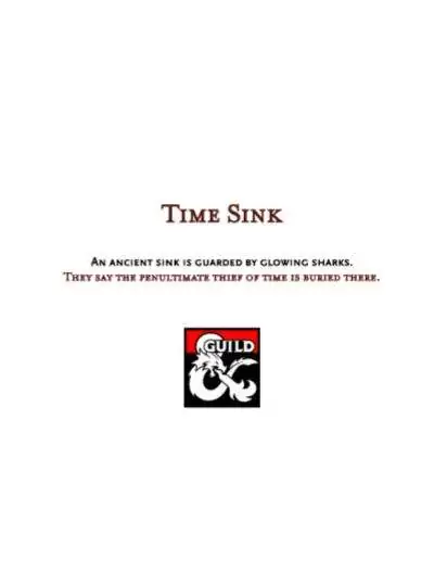 Time Sink - Dungeon Masters Guild | DriveThruRPG