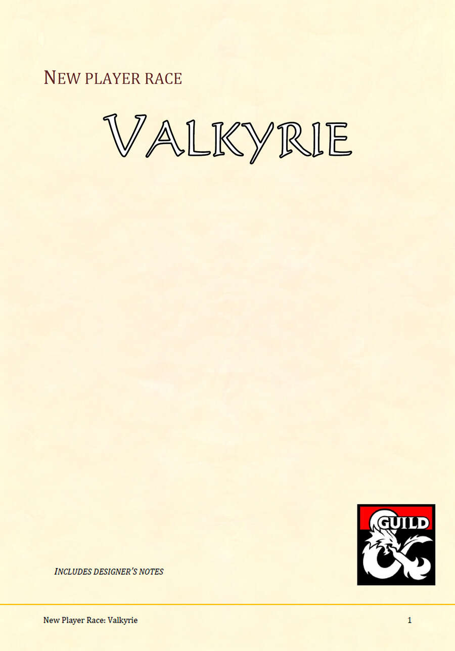 New Player Race: Valkyrie - Dungeon Masters Guild | DriveThruRPG