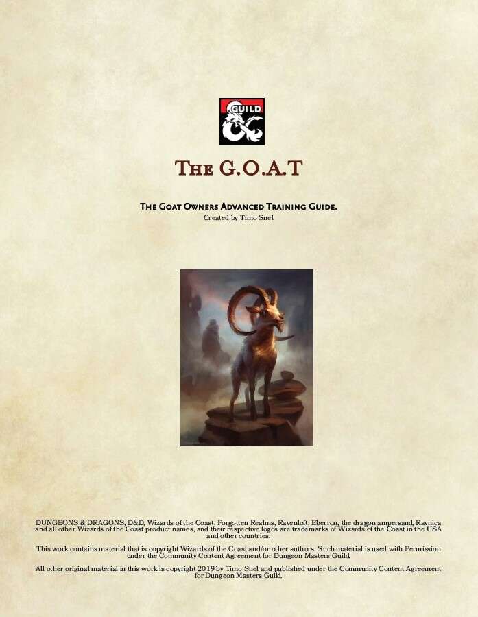 The G.O.A.T - The Goat Class & Sub-classes - Dungeon Masters Guild ...