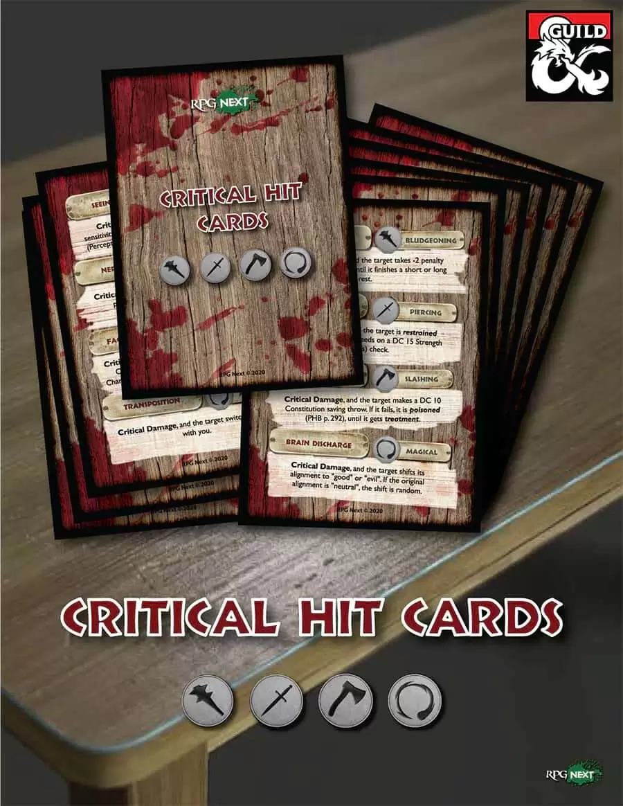 Critical Hit Cards (D&D 5th edition) for Printing and Roll20 - Dungeon ...