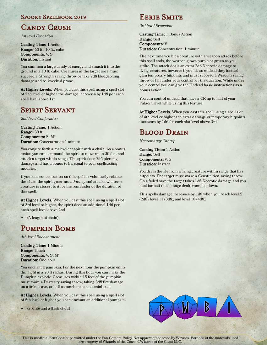 Spooky Spellbook - Dungeon Masters Guild | DriveThruRPG