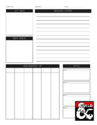 DM Session Notes Sheet - Dungeon Masters Guild | DriveThruRPG.com