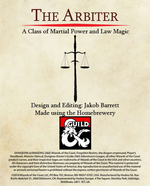 The Arbiter Class - Dungeon Masters Guild | DriveThruRPG