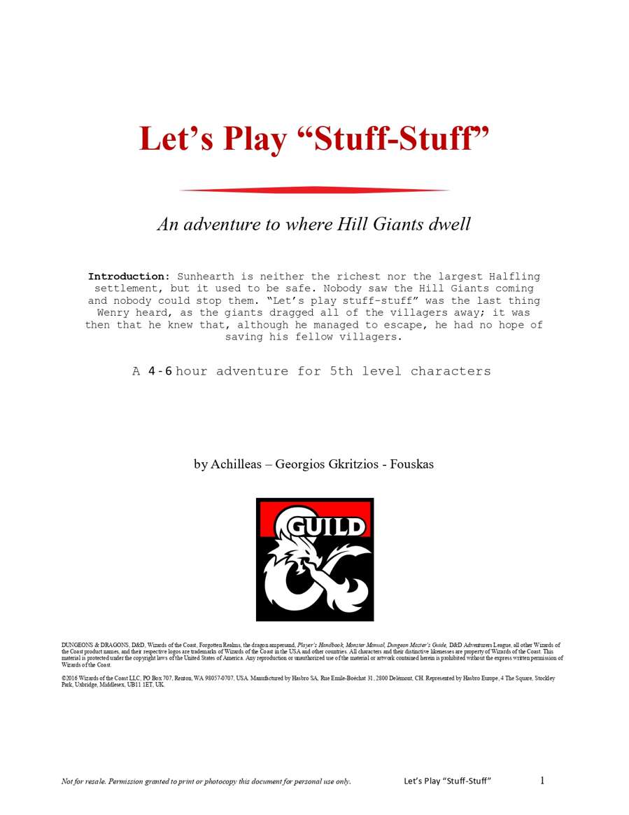 Let's Play "Stuff-Stuff" - Dungeon Masters Guild | DriveThruRPG