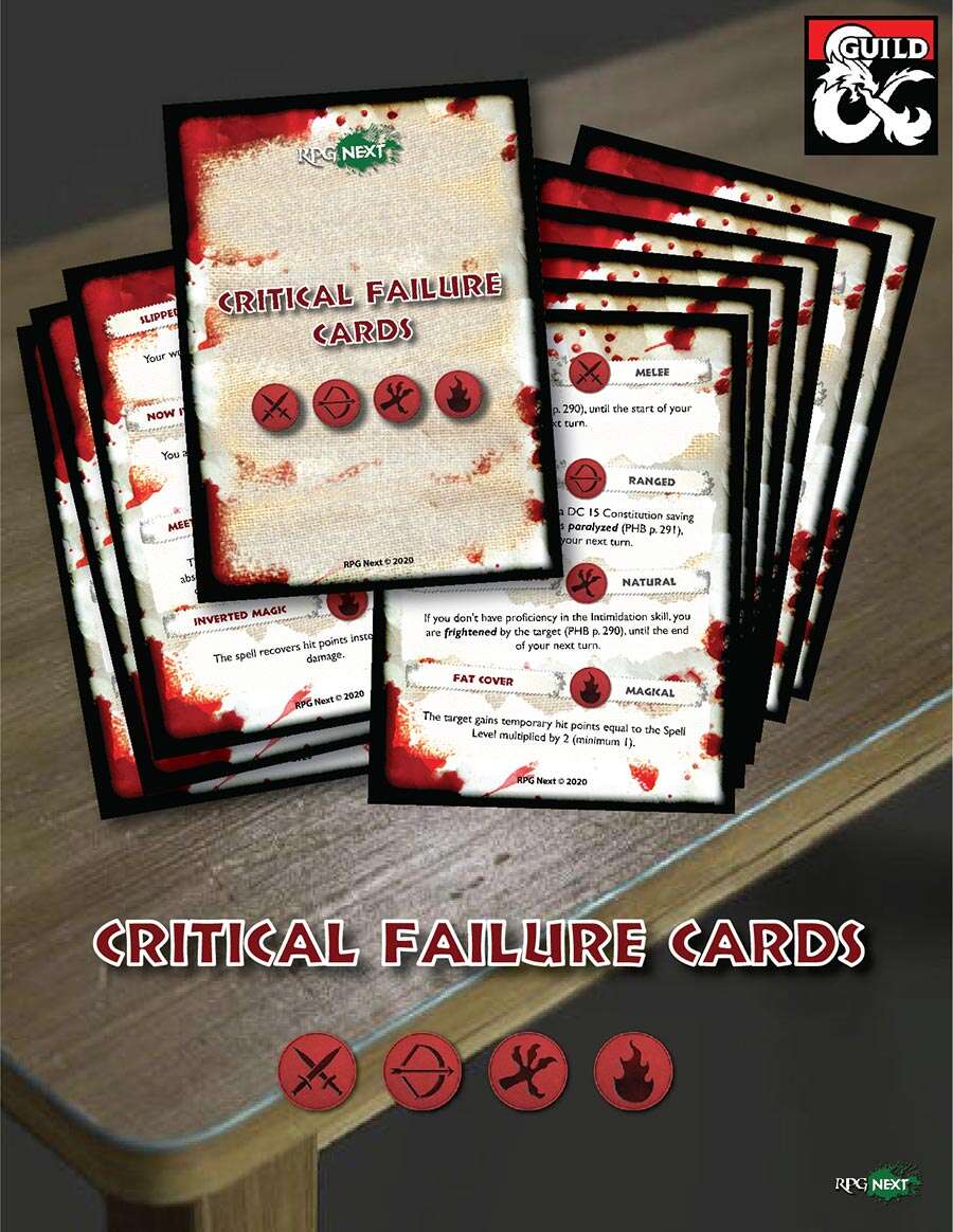Critical Failure Cards (D&D 5th edition) for Printing and Roll20 ...