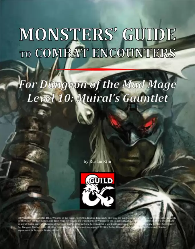 Monsters' Guide to Combat Encounters for Waterdeep: Dungeon of the Mad ...
