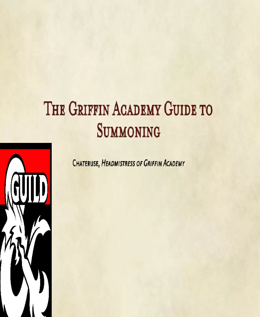 The Griffon Academy Guide to Summoning - Dungeon Masters Guild | DriveThruRPG