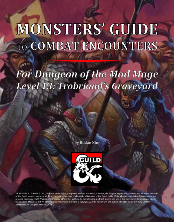 Monsters' Guide to Combat Encounters for Waterdeep: Dungeon of the Mad ...