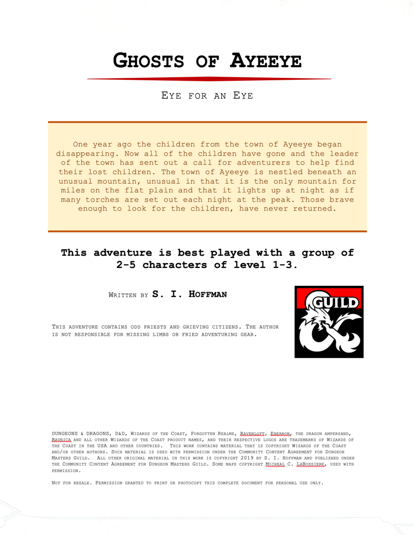 Ghosts of Ayeeye - Dungeon Masters Guild | DriveThruRPG