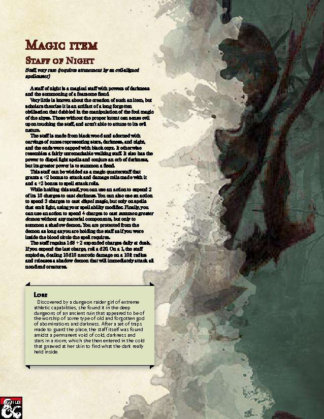 Staff of Night - Dungeon Masters Guild | DriveThruRPG