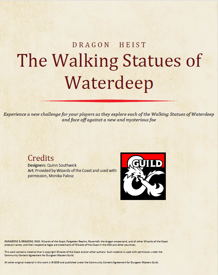 The Walking Statues of Waterdeep - Dungeon Masters Guild | DriveThruRPG